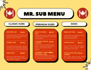 Mr. Sub Menu in Canada – Full Guide to Subs, Combos & Prices (2025)